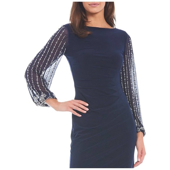 MARINA | Dresses | New Marina Round Neck Beaded Lace Long Sleeve Side ...